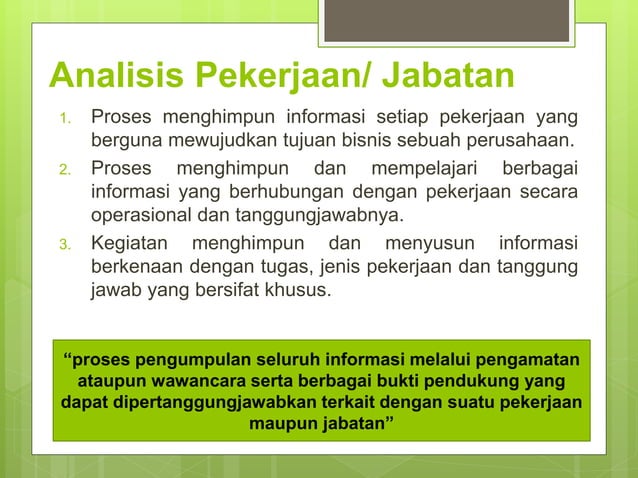 Bab 5 Analisis Pekerjaan | PPT