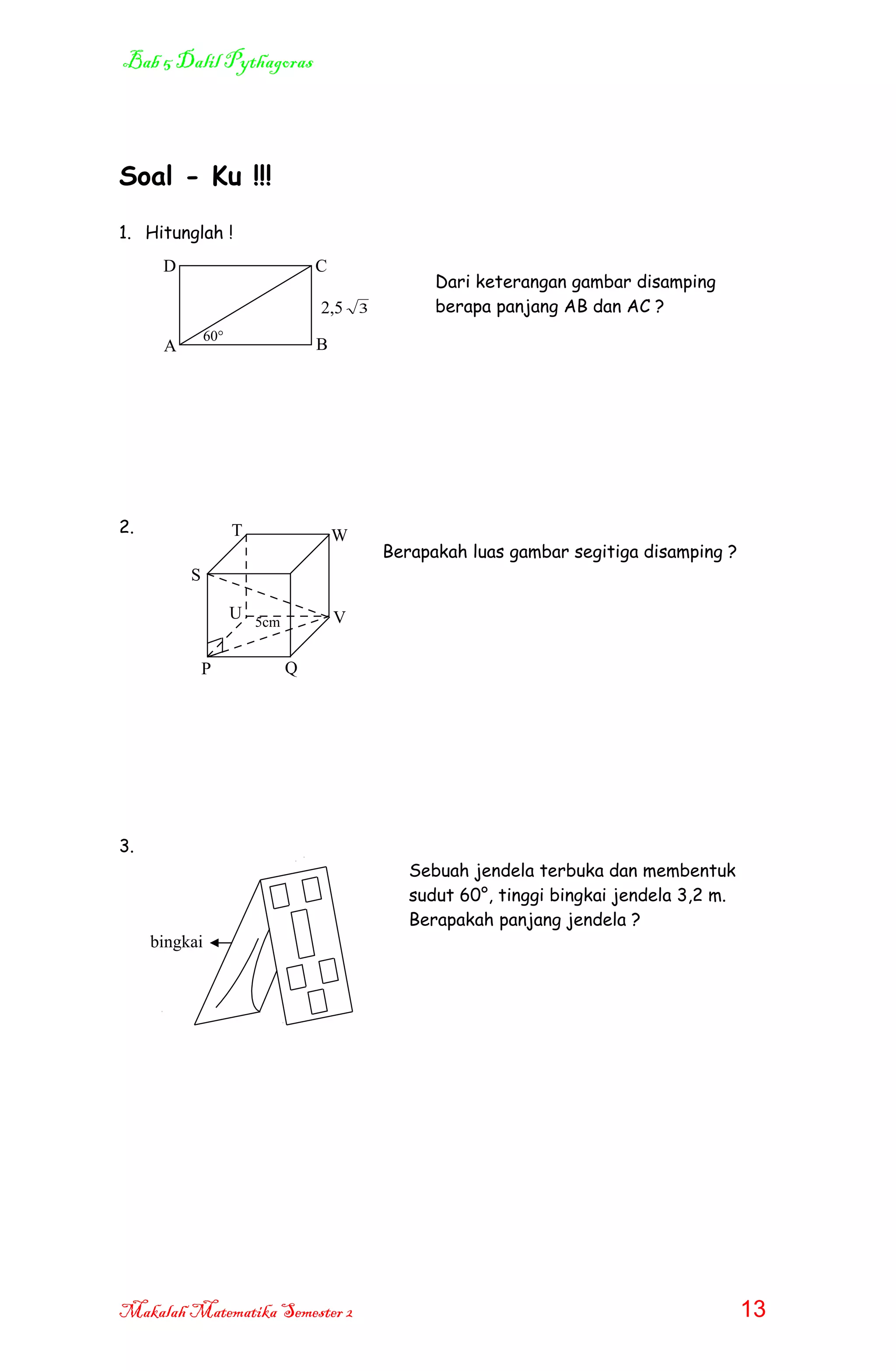 Bab 5 dalil pythagoras | PDF