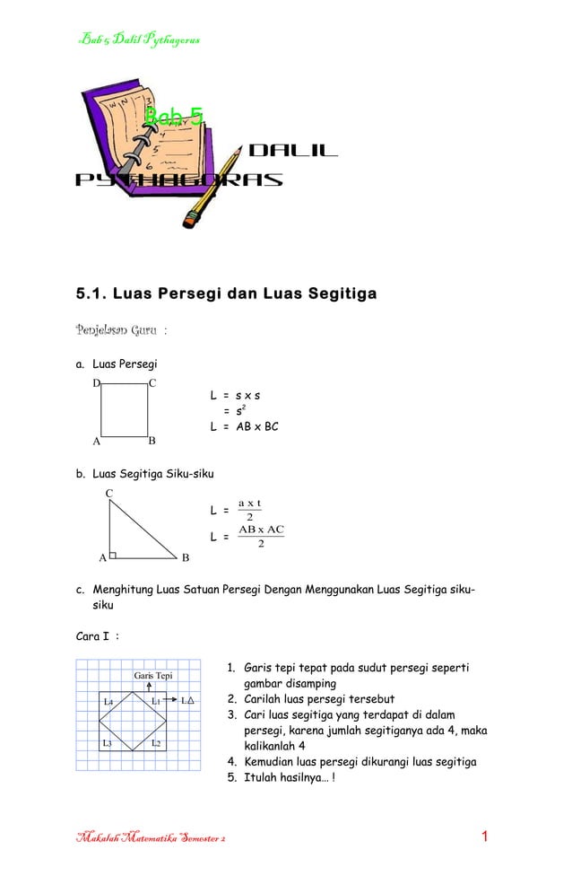 Bab 5 dalil pythagoras | PDF