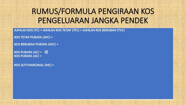 BAB 5 TEORI PENGELUARAN DAN KOS PENGELUARAN.pptx