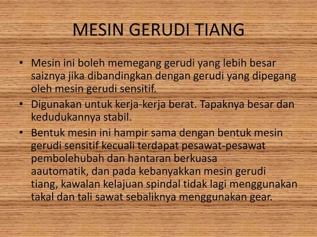 Bab 5 gerudi dan mesin gerudi | PPTX