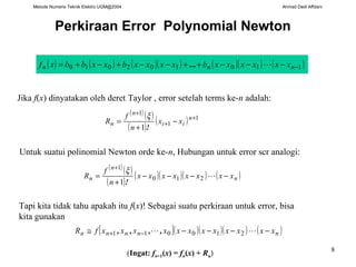 Bab 5 interpolasi newton lanjutan | PPT