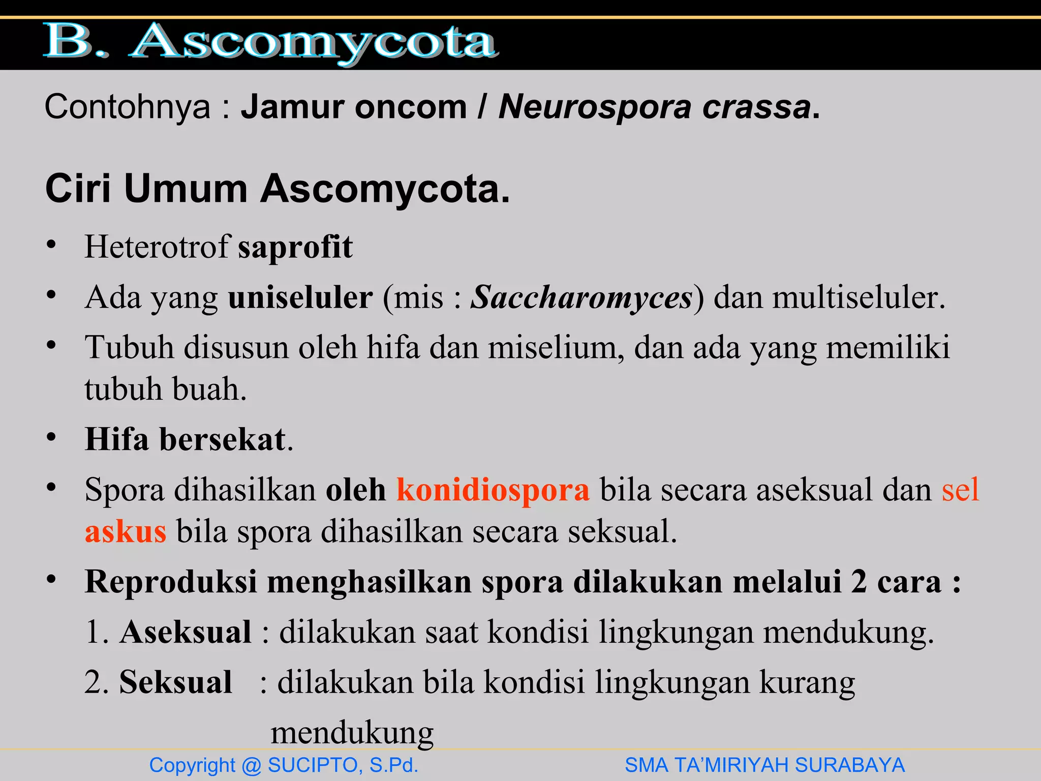 Bab 5 jamur Kelas 10 kurikulum 2013 | PPT