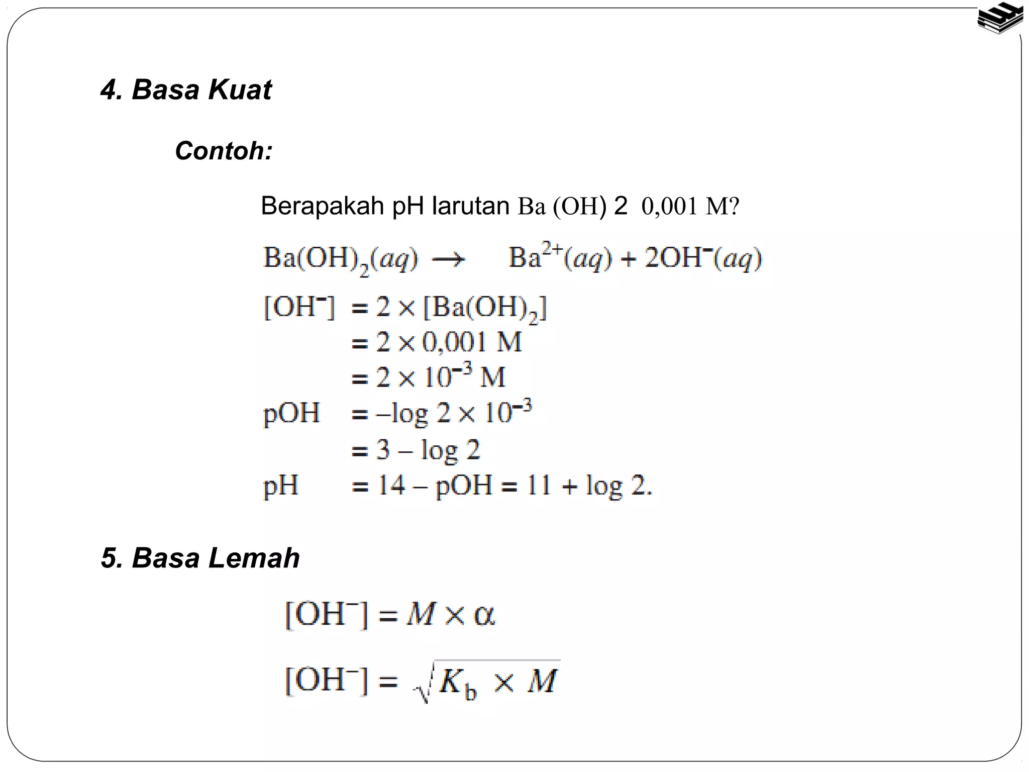Bab5 larutan asam dan basa | Kimia Kelas XI | PPT