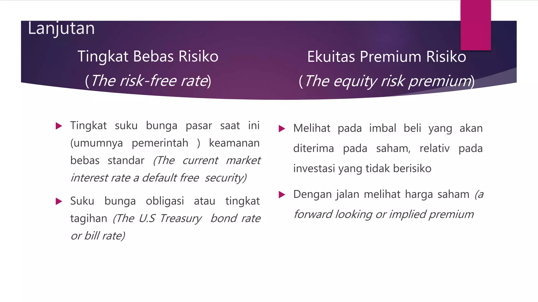 Manajemen Risiko - Bab 5 Nilai Yang Disesuaikan Dengan Risiko (Risk ...