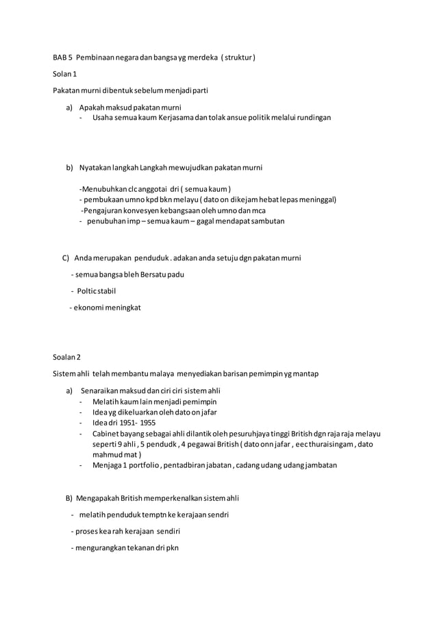 Bab 5 pembinaan negara dan bangsa yg merdeka | PDF