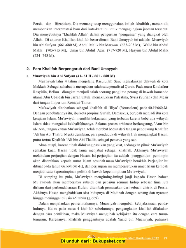 Bab 5 perkembangan islam pada masa daulah bani umayyah di damaskus | PDF