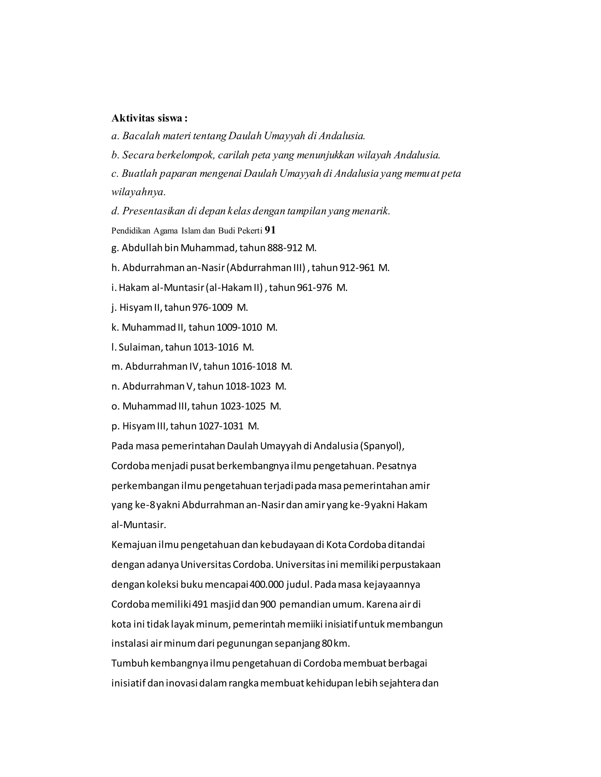Bab 5 pertumbuhan lmu pengetahuan pada masa umayyah | PDF