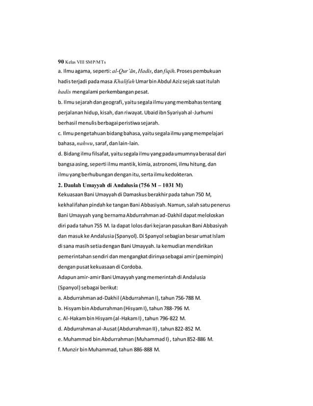 Bab 5 pertumbuhan lmu pengetahuan pada masa umayyah | PDF