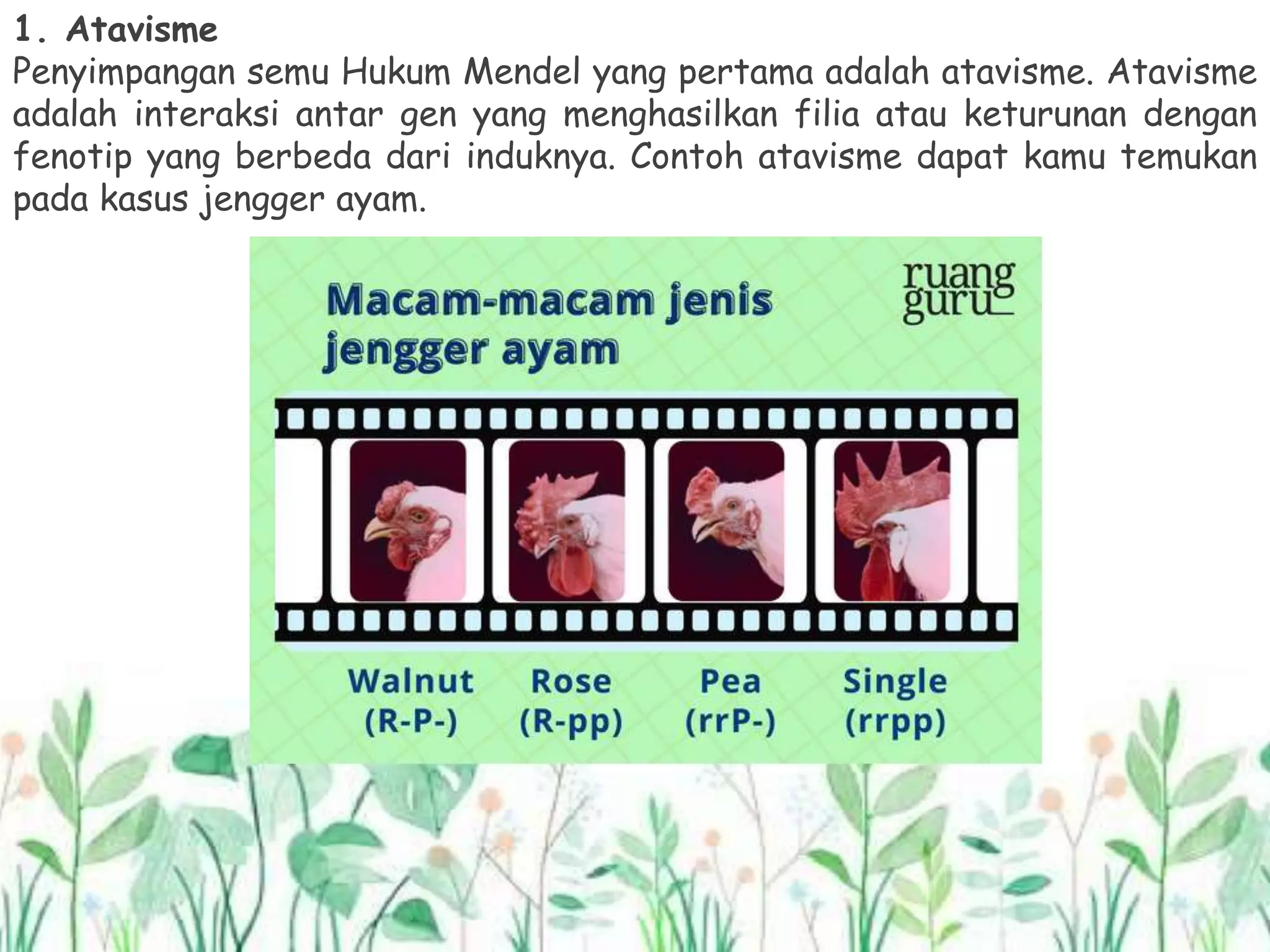 BAB 5 POLA PEWARISAN SIFAT PADA HUKUM MENDEL dan BAB 6 POLA-POLA ...