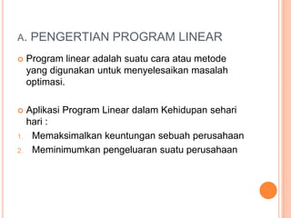 Bab 5 program linear | PPTX