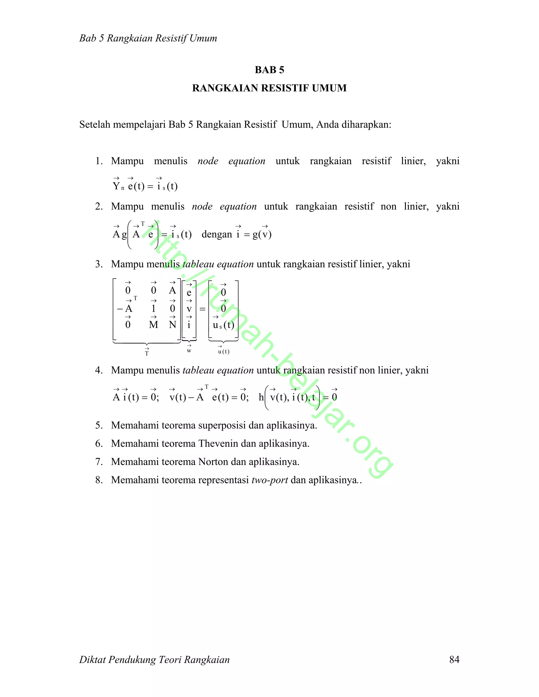 Bab 5 rangkaian resistif umum | PDF