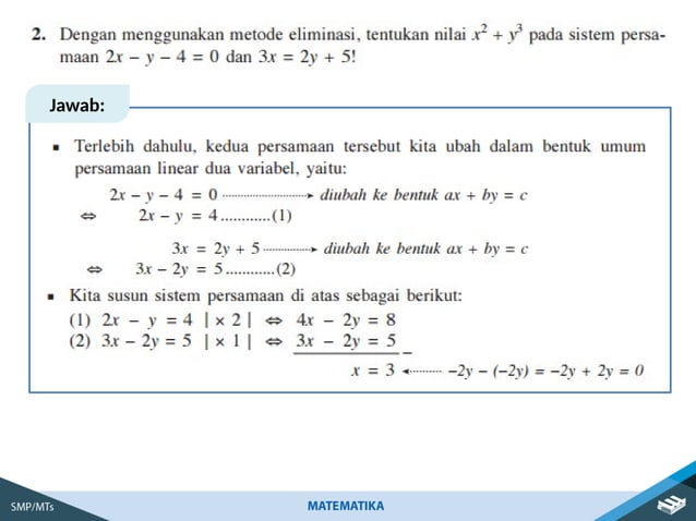 BAB 5 Sistem persamaan llinear dua variabel | PPTX