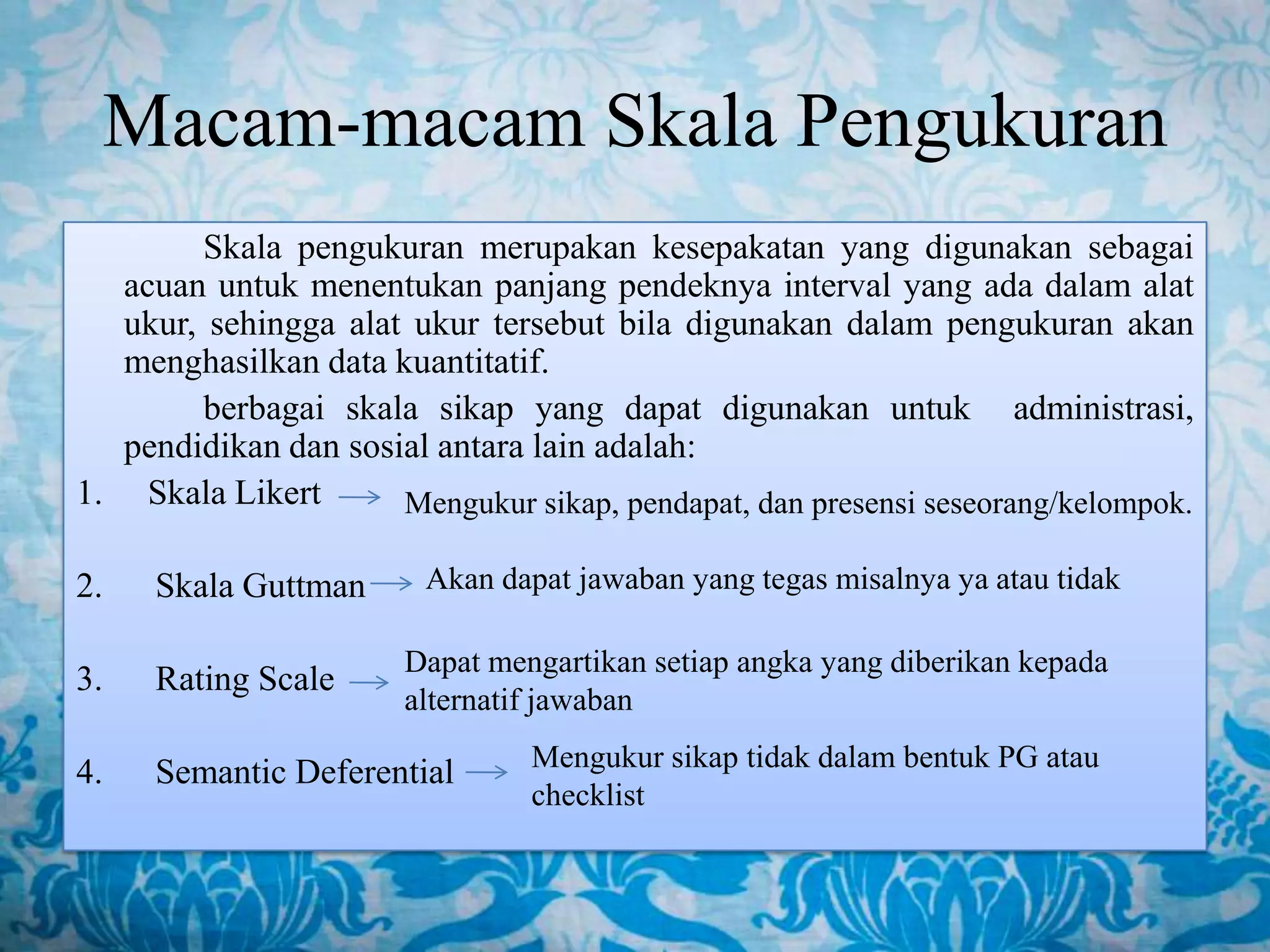 Bab 6. skala pengukuran | PDF