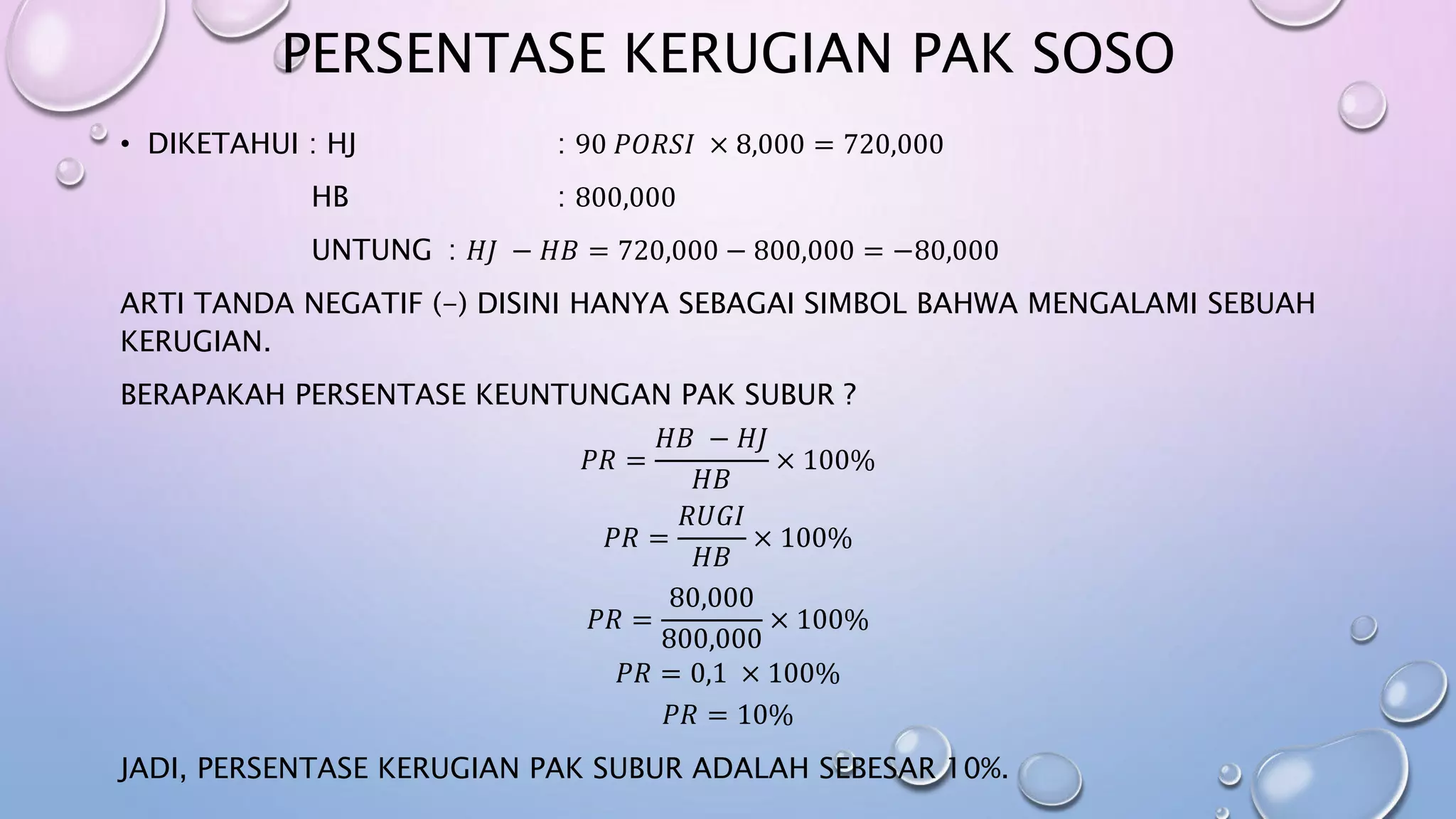ARITMETIKA SOSIAL (Persentase Untung Rugi) p2 | PPTX