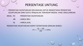 ARITMETIKA SOSIAL (Persentase Untung Rugi) p2 | PPTX