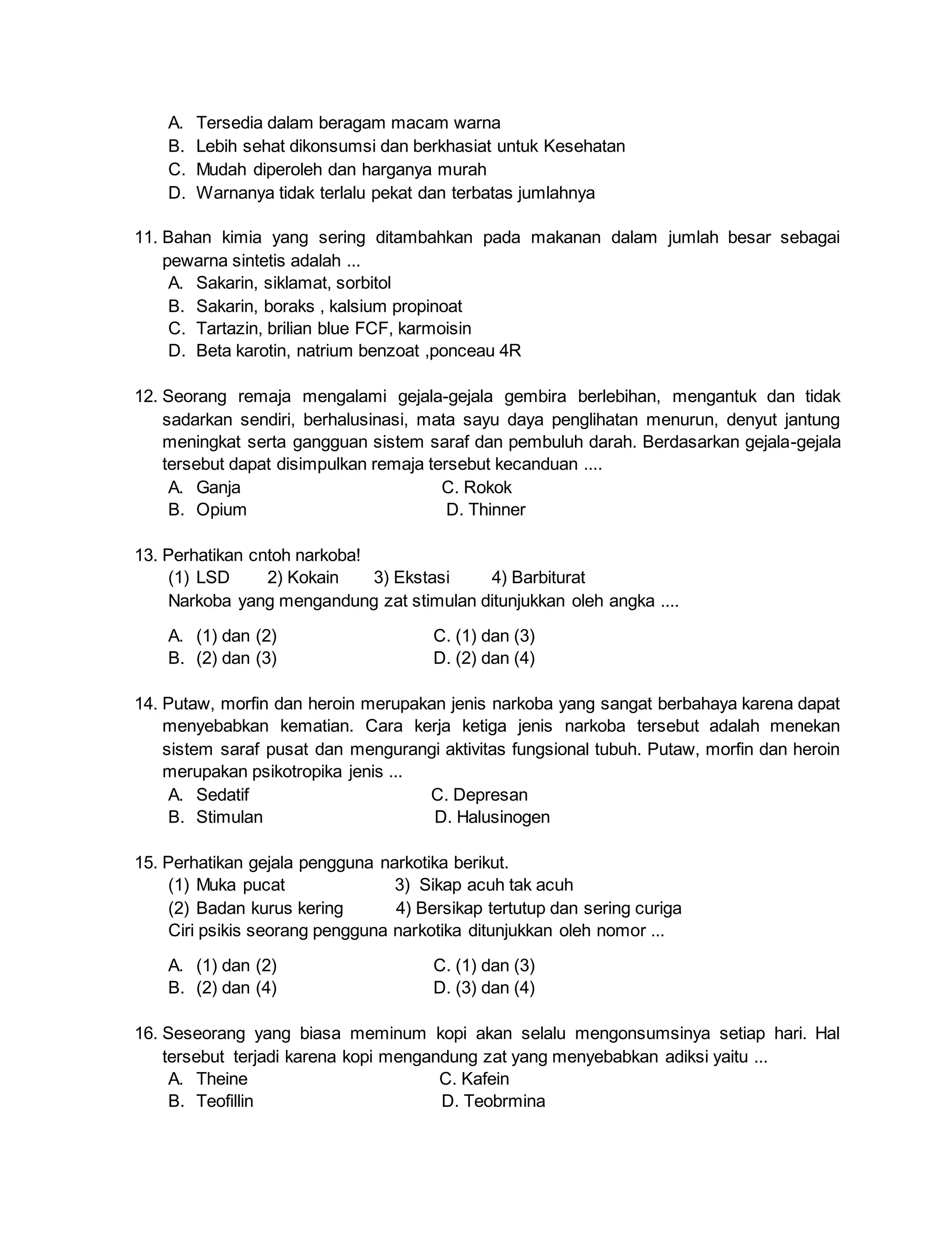SOAL IPA SMP BAB6.ZAT ADITIF N ADIKTIF IPA8 S1.doc