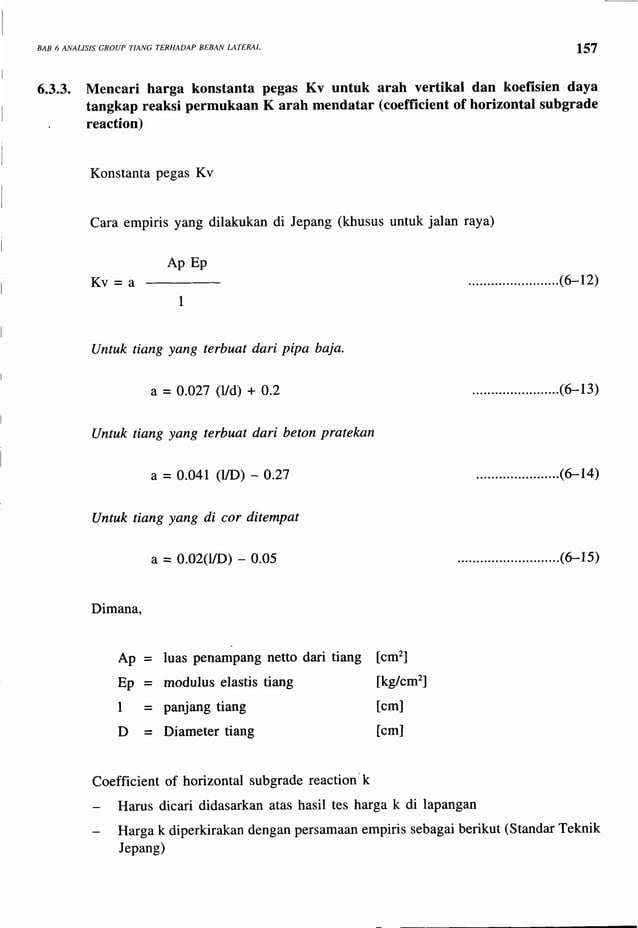 Bab 6 analisis tiang terhadap beban lateral | PDF