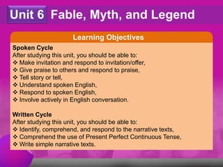 Bahasa Inggris Presentasi Fable, Myth, and Legend | PPTX