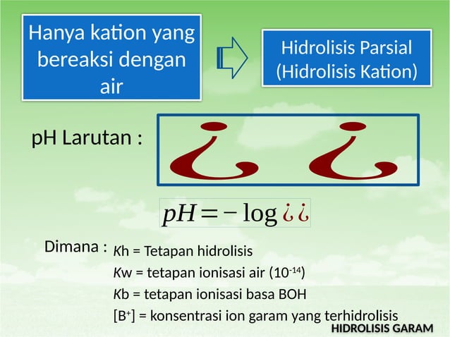 Hidrolisis Garam Materi Pembelajaran Kimia | PPTX