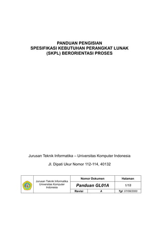 RPL 1 (Lama) - Panduan Pengisian SKPL Berorientasi Proses | PDF