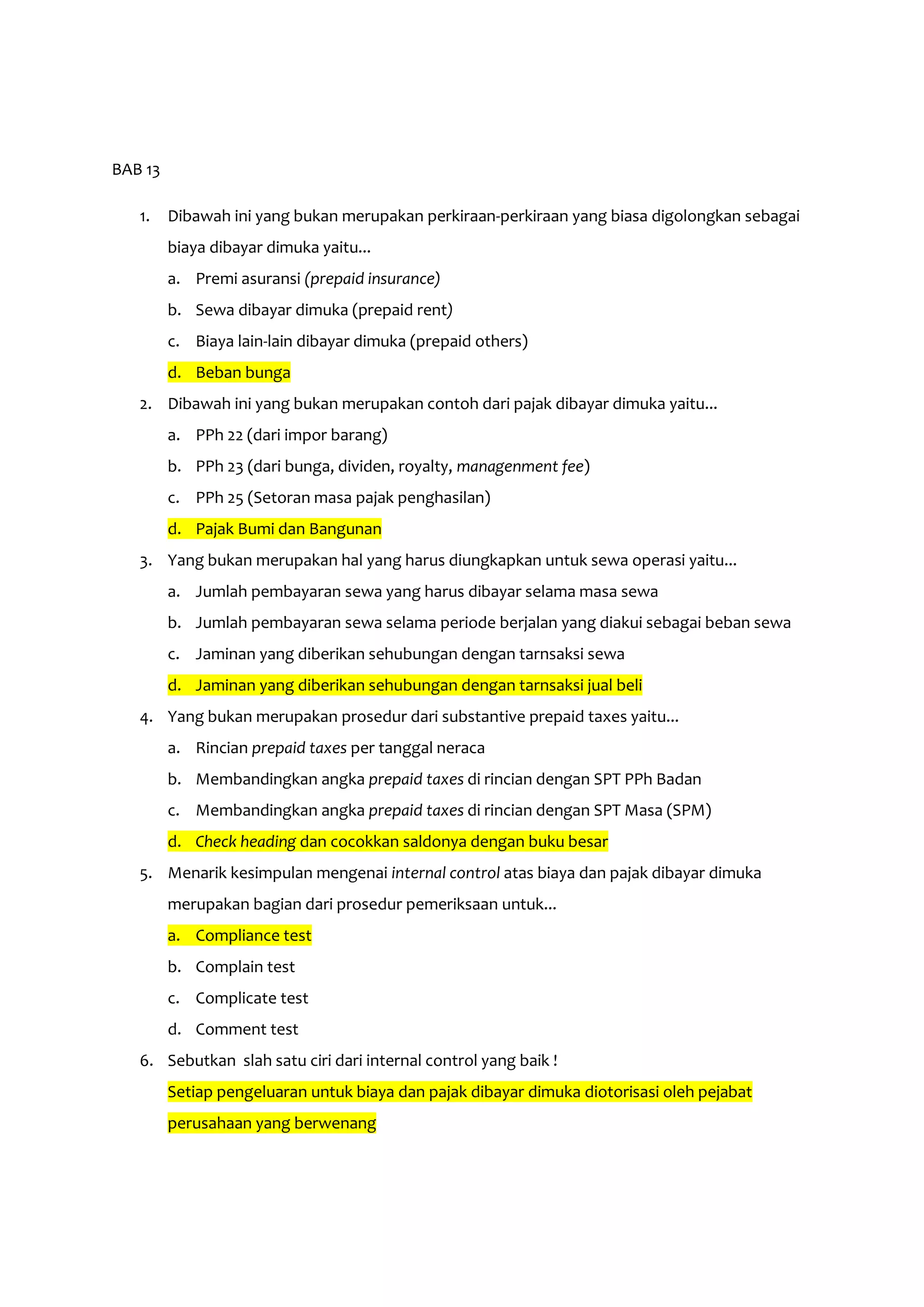 soal dan jawaban soal auditing | DOCX