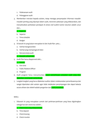 soal dan jawaban soal auditing | DOCX
