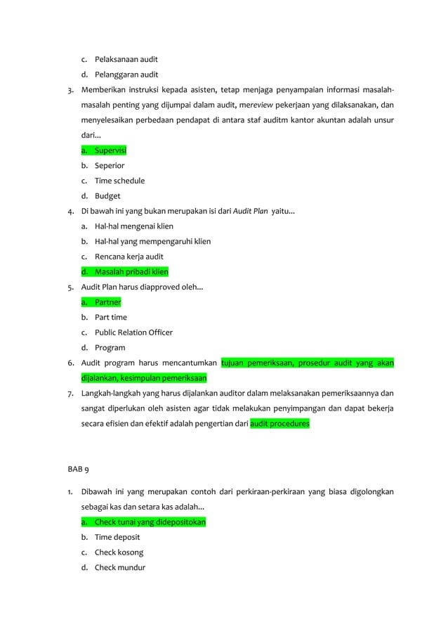soal dan jawaban soal auditing | DOCX
