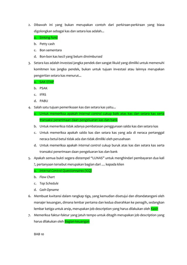 soal dan jawaban soal auditing | DOCX