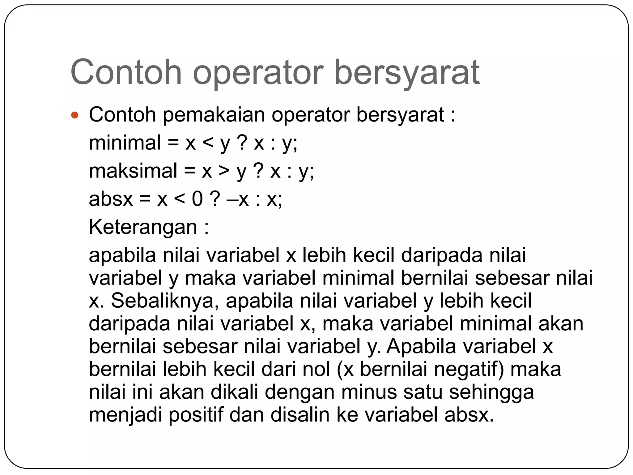 Bab 6 konsep dasar pemrograman (2) | PPTX