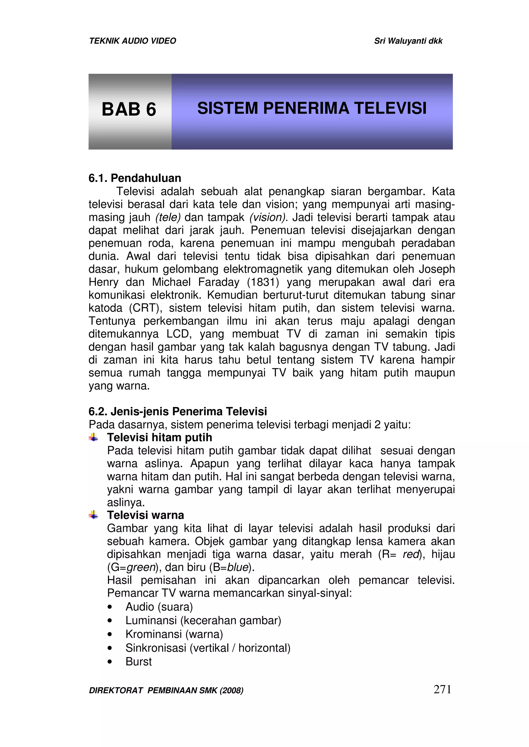 Bab 6 sistem penerima televisi | PDF