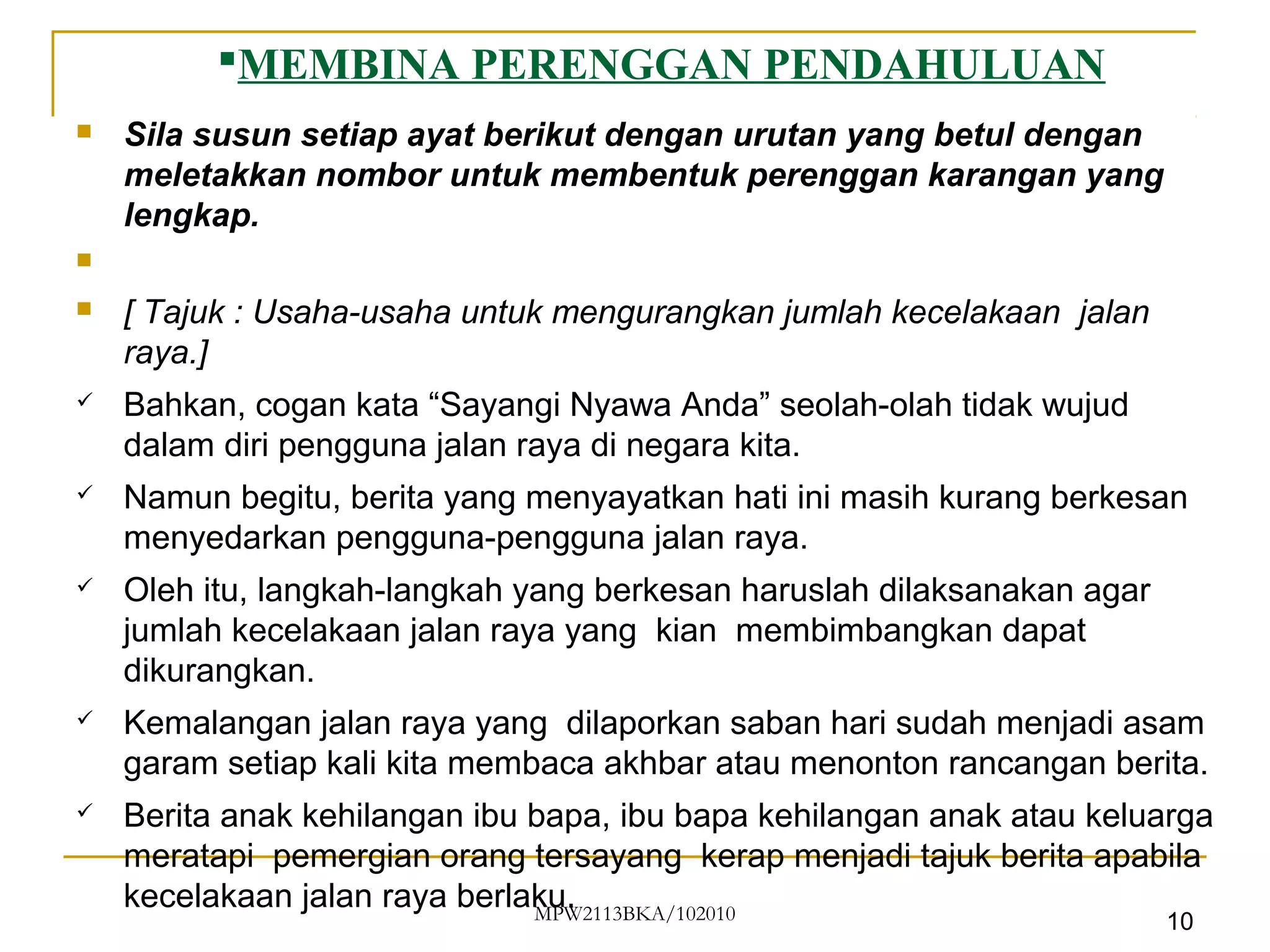 Teknik dan prosedur menulis karangan | PPT