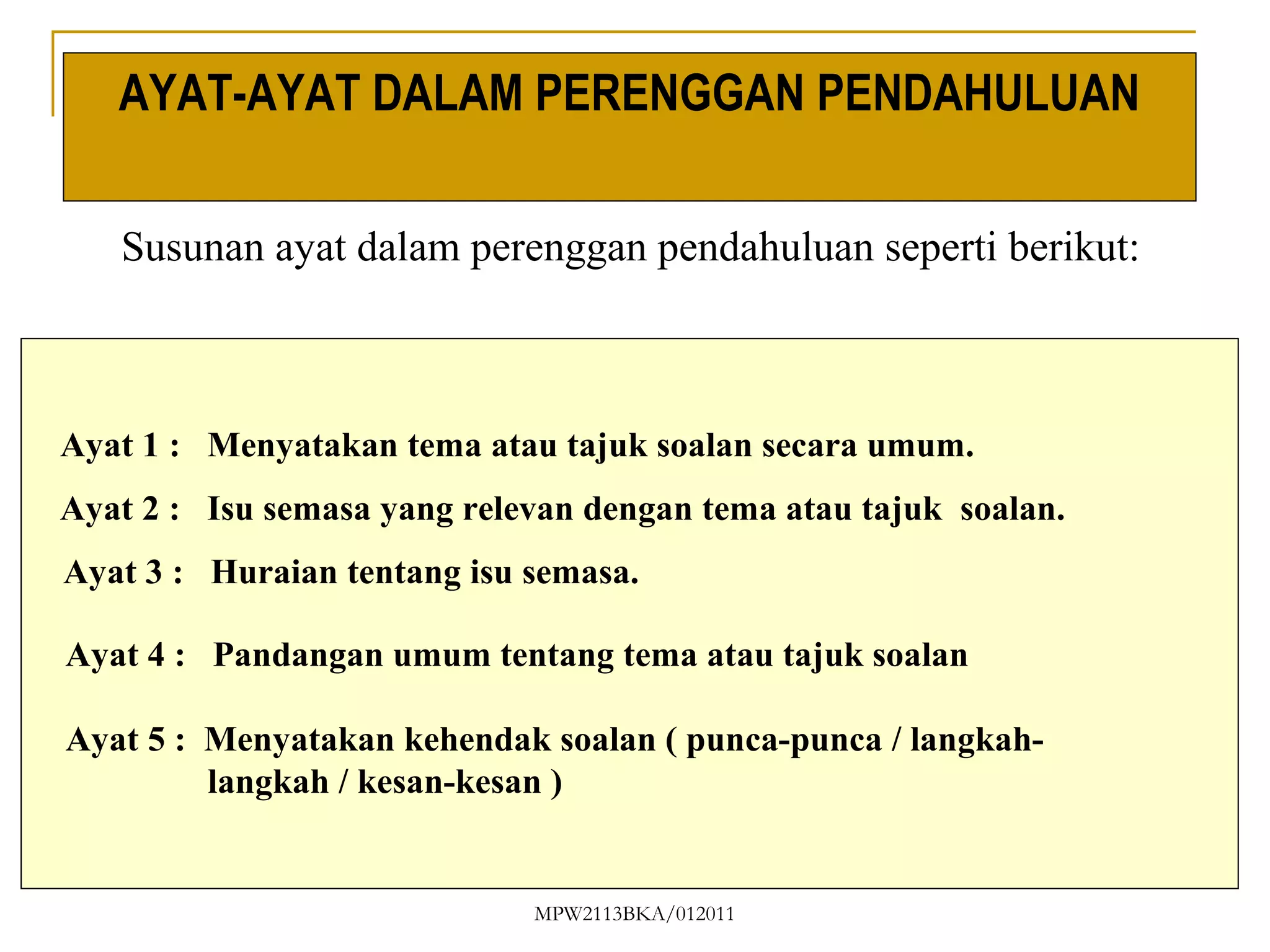 Teknik dan prosedur menulis karangan | PPT