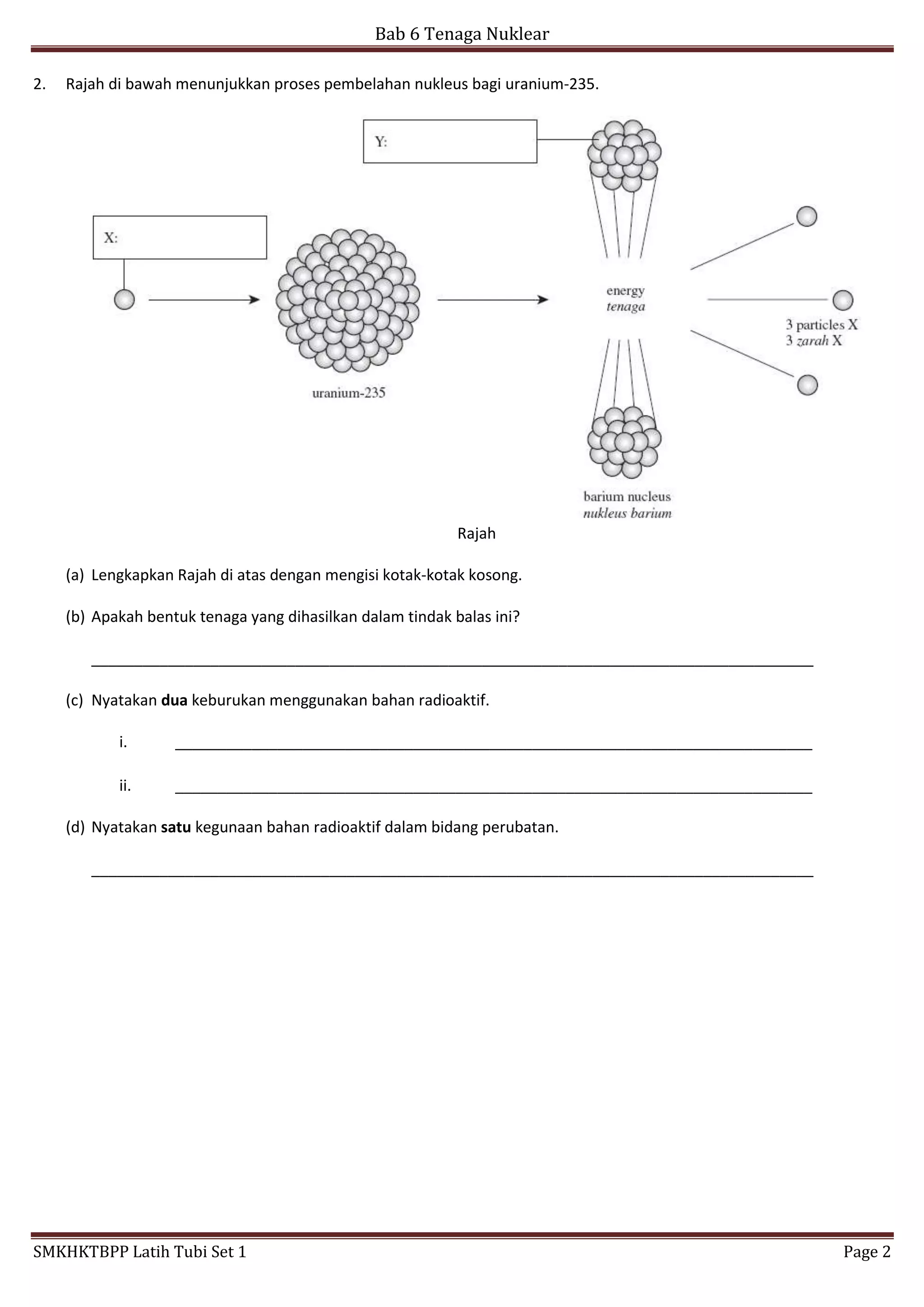 Bab 6 tenaga nuklear | PDF