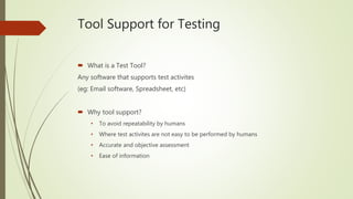 Bab 6 Tool Support For Testing | PPT