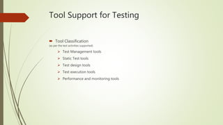 Bab 6 Tool Support For Testing | PPT