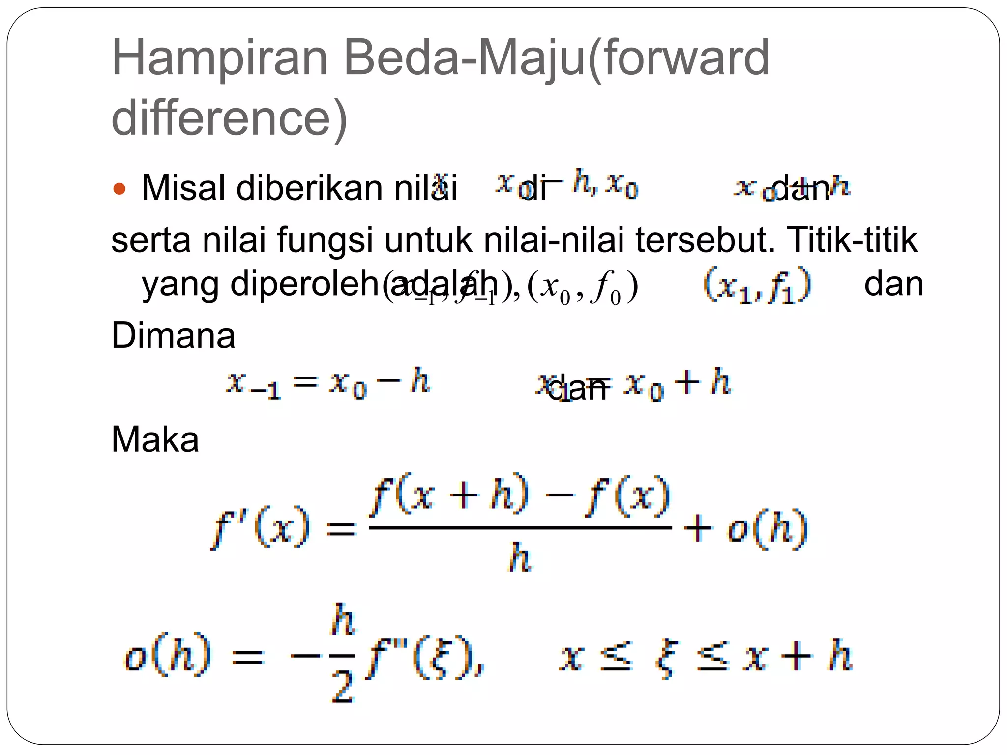 Bab 6 turunan numerik | PPTX