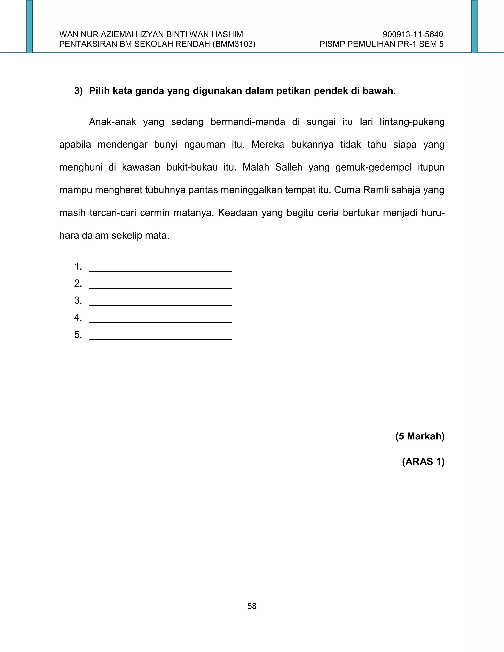 PEMBINAAN SOALAN OBJEKTIF DAN SUBJEKTIF | DOCX