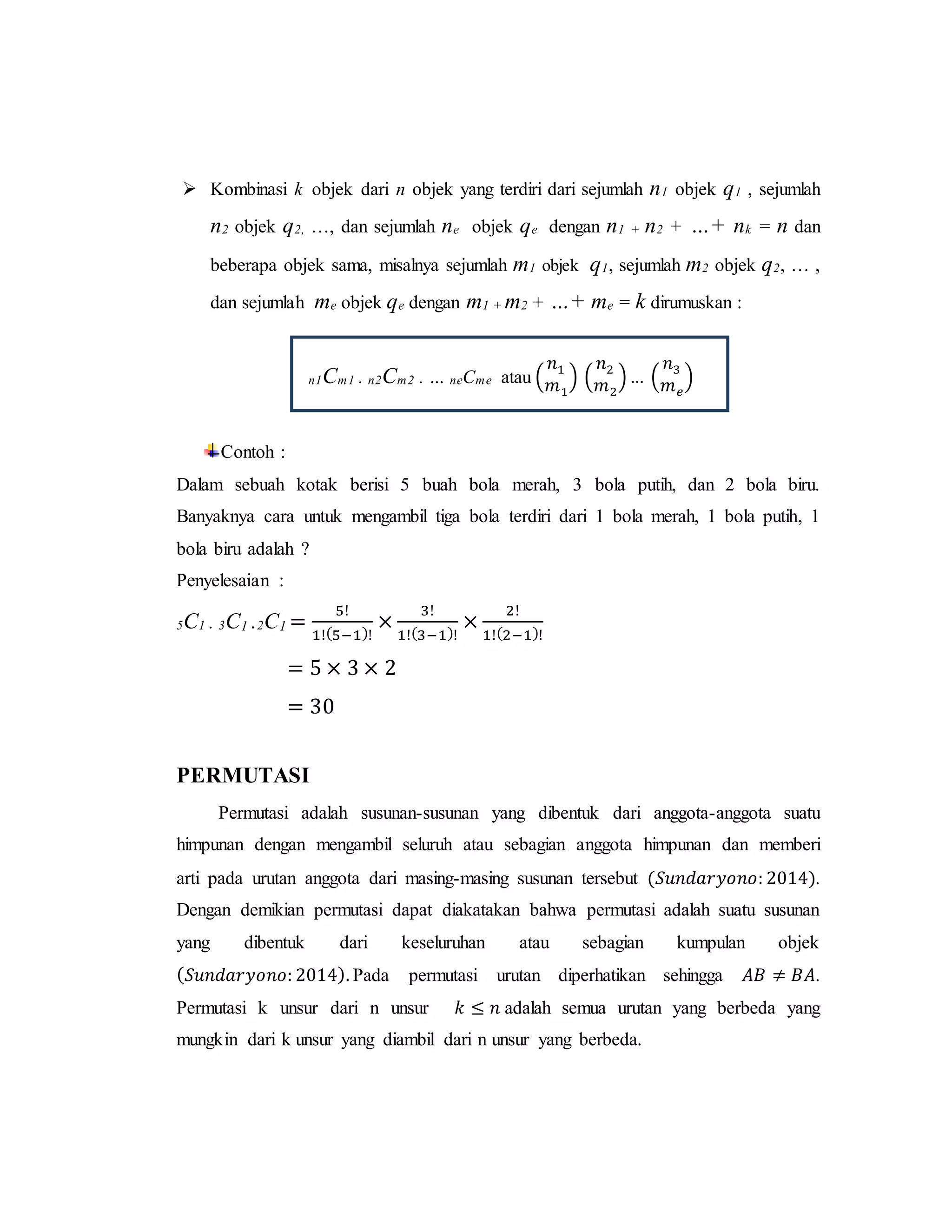 Bab 7. kombinasi,permutasi dan peluang | DOCX