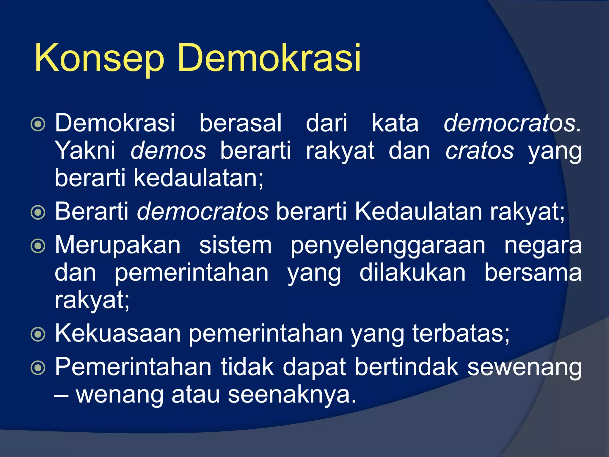 DEMOKRASI dan DEMOKRASI INDONESIA | PPTX
