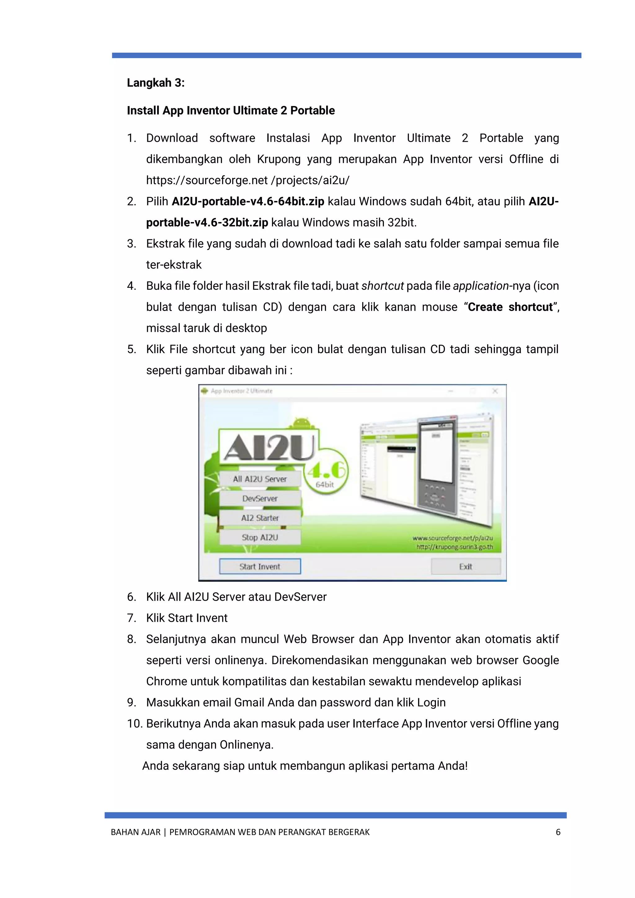 BAB VII - INSTALASI DAN KONFIGURASI APP INVENTOR | PDF