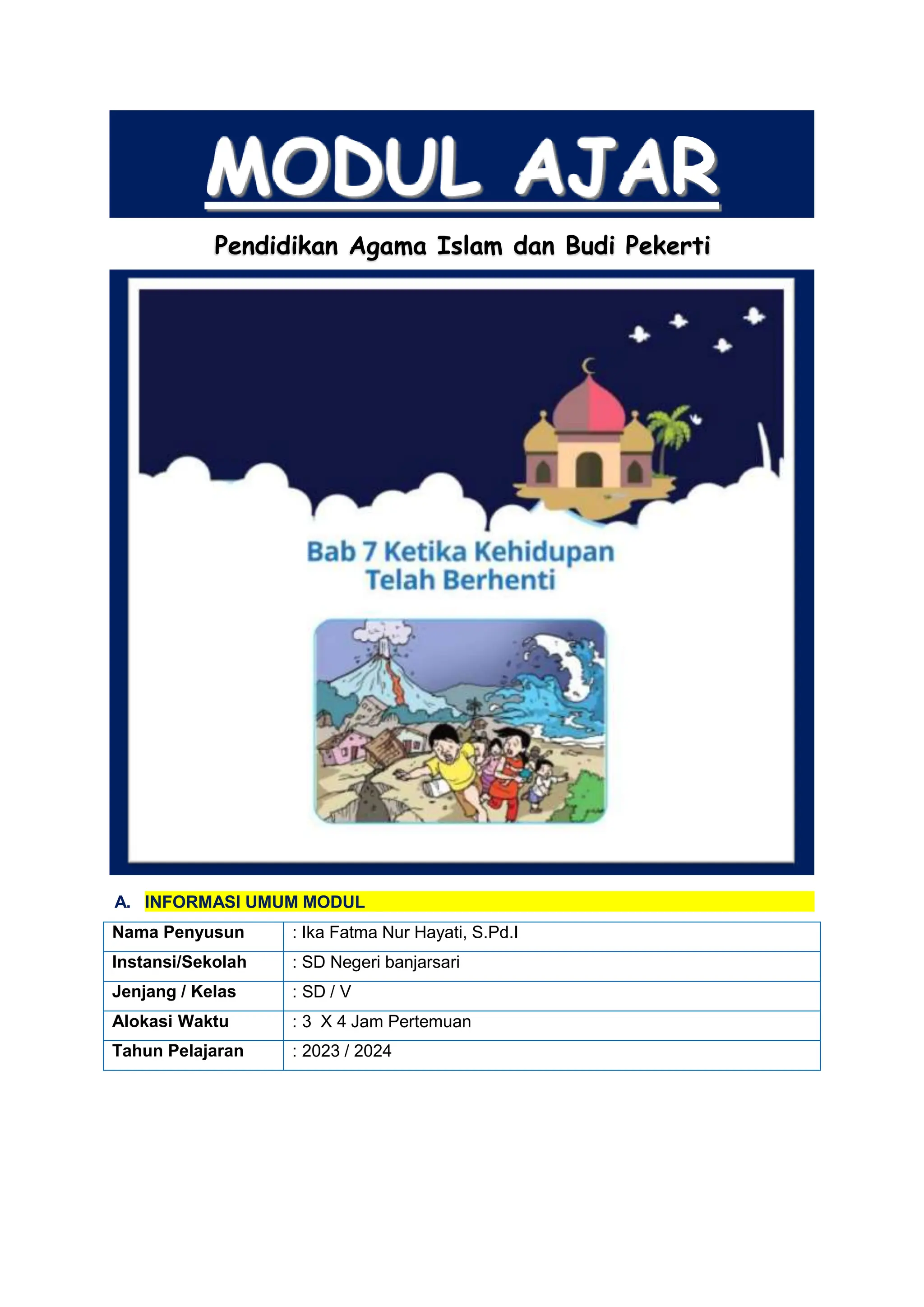 BAB 7 - MA PAIBP Kls 5 MODUL AJAR PAI DAN BP KELAS 5 BAB 7 TENTANG KETIKA BUI BERHENTI BERPUTAR ...