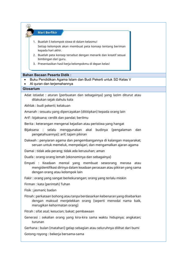 BAB 7 - MA PAIBP Kls 5 MODUL AJAR PAI DAN BP KELAS 5 BAB 7 TENTANG KETIKA BUI BERHENTI BERPUTAR ...