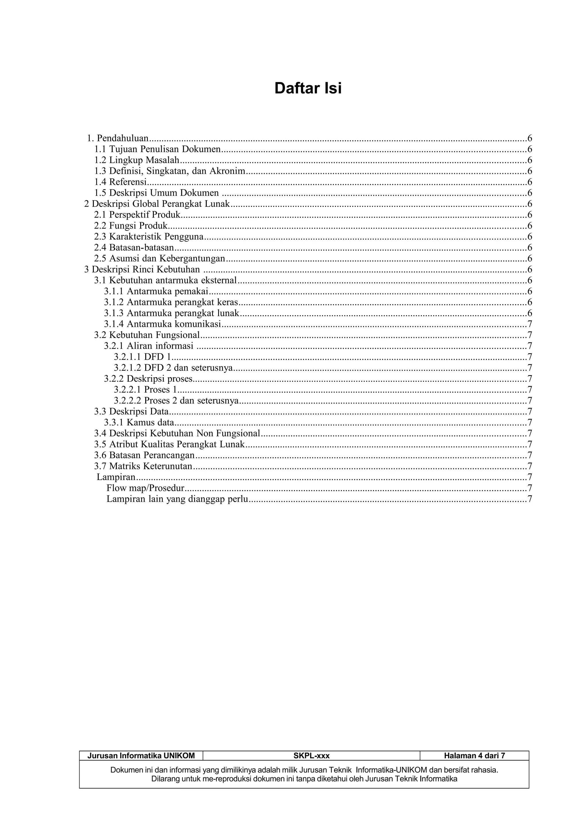 RPL 1 (Lama) - Template SKPL (SRS) | DOC