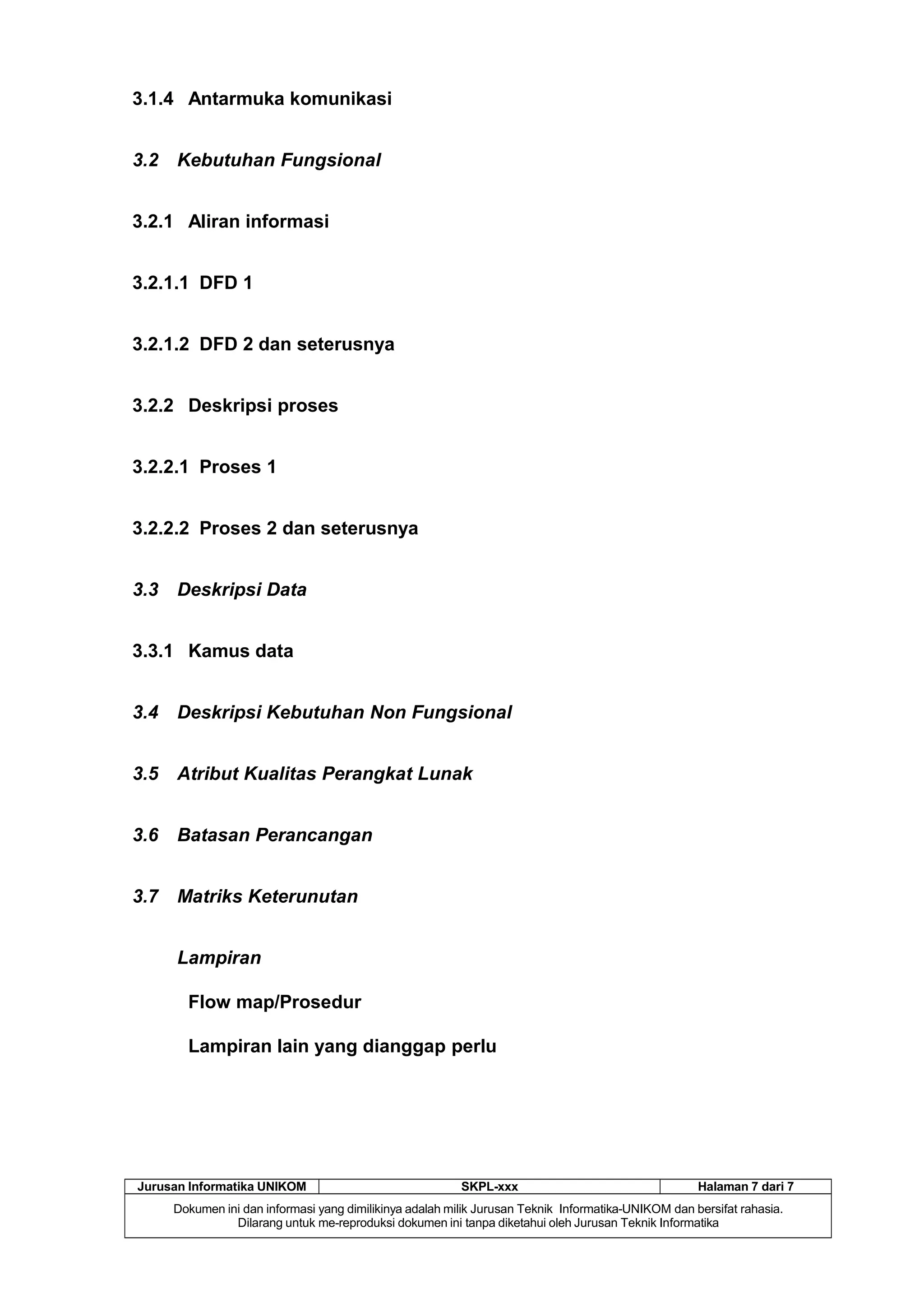 RPL 1 (Lama) - Template SKPL (SRS) | DOC