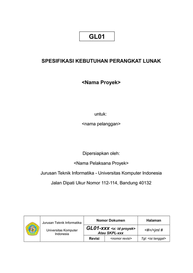 RPL 1 (Lama) - Template SKPL (SRS) | PDF