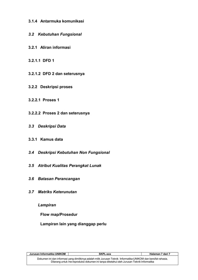 RPL 1 (Lama) - Template SKPL (SRS) | PDF