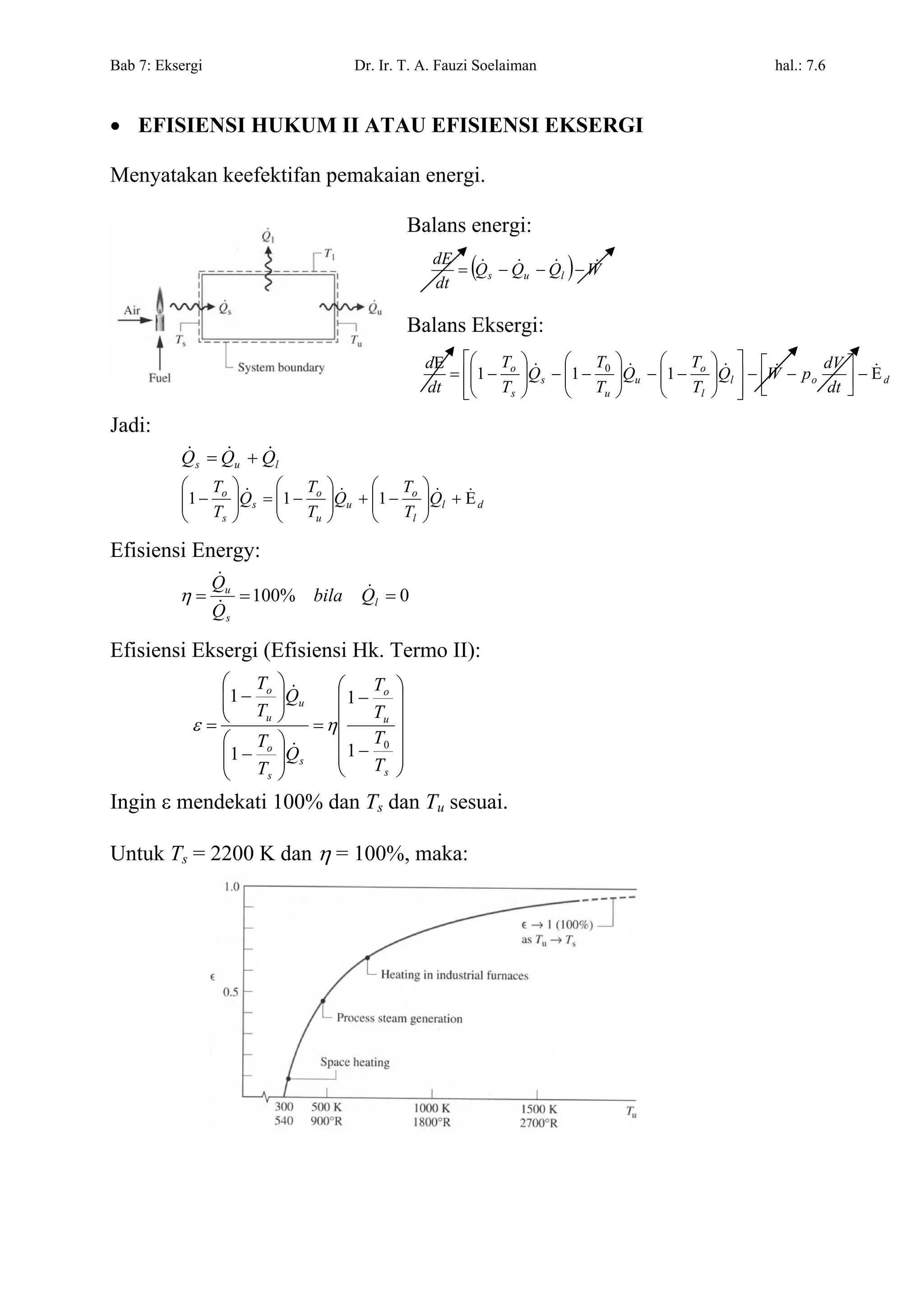 Bab 7 analisis eksergi | PDF