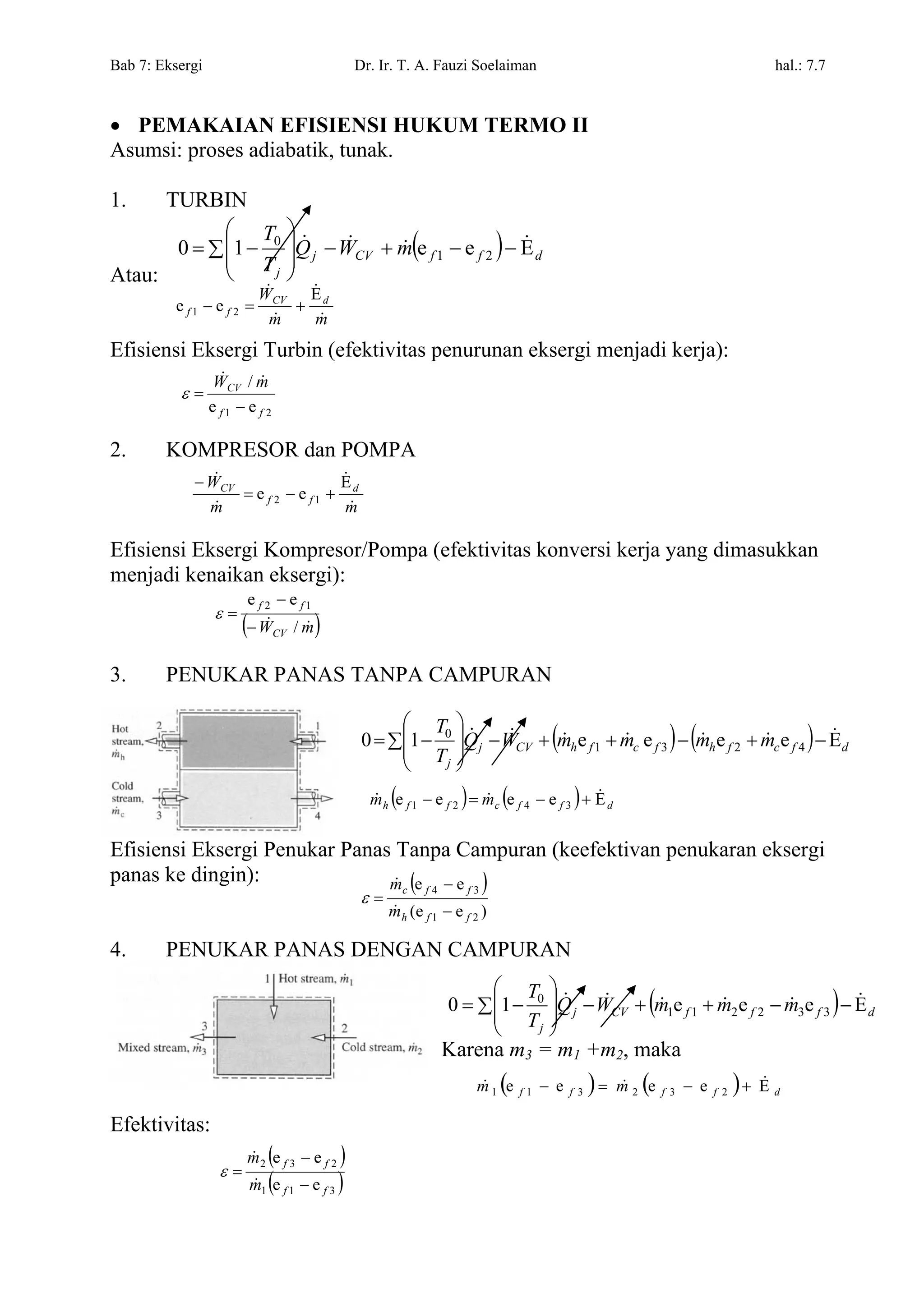 Bab 7 analisis eksergi | PDF