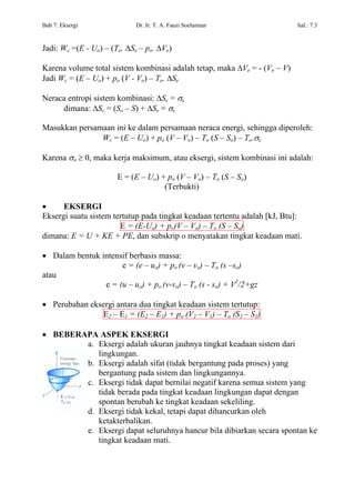 Bab 7 analisis eksergi | PDF
